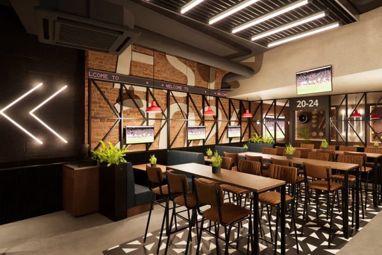Modern Sports Bar Interior Design Project | Copper & Ash